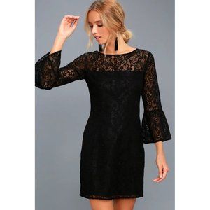 BB Dakota | Dresses | Bb Dakota Dress Billie Black Lace Bell Sleeve ...